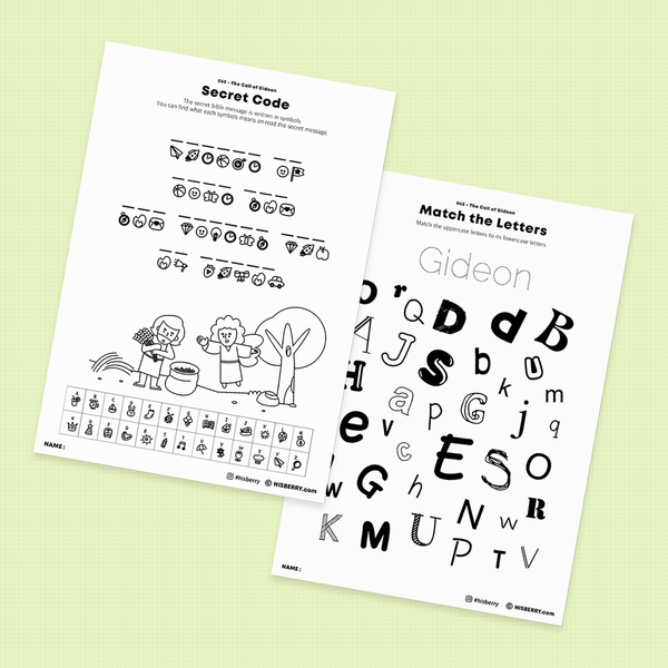 The Call of Gideon-Joshua Activity Worksheets For Kids Bible Lesson ...