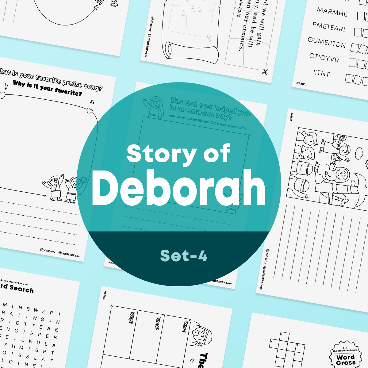 The Story of Deborah -Bible Activity Worksheet For Kids - HISBERRY