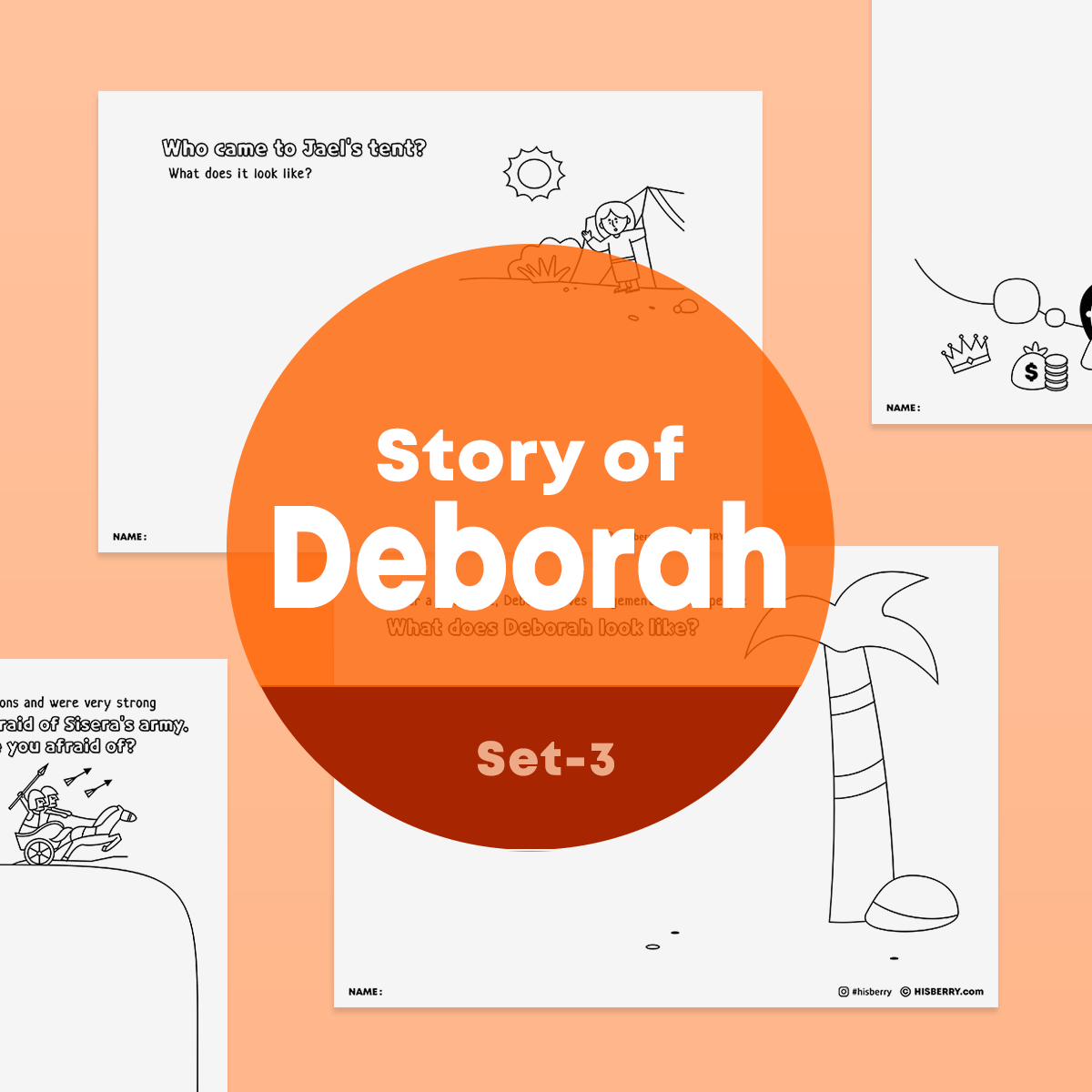 The Story of Deborah-Creative Drawing Bible Pages Printable for Kids ...